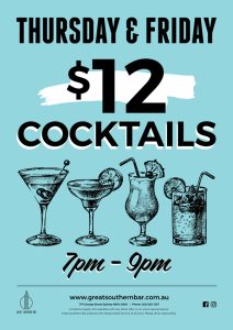 Get Daily Food & Drinks Special Offers at Great Southern Bar